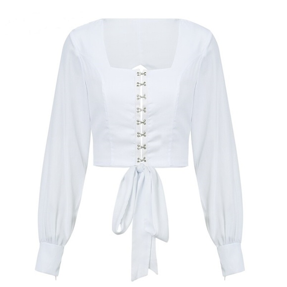 Tops | Backless White Color Blouse Size L | Poshmark